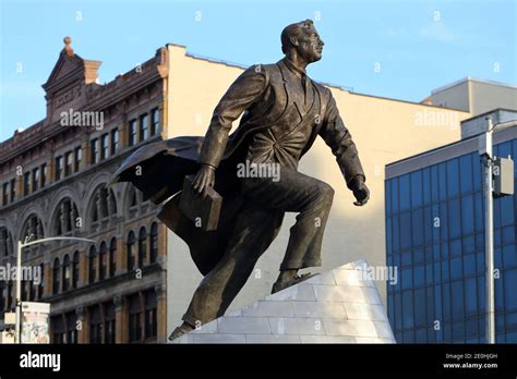 A Statue Of Adam Clayton Powell Jr By Branly Cadet Installed In The