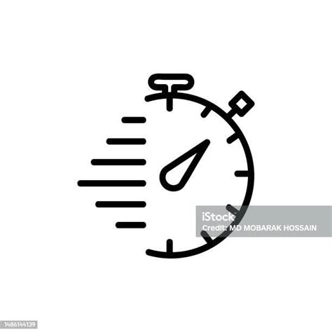 스톱워치 벡터 아이콘 윤곽선 스타일 흰색 배경에 분리되어 있습니다 경쟁에 대한 스톡 벡터 아트 및 기타 이미지 경쟁 계시기