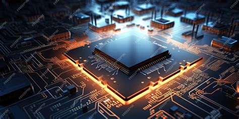 Premium Photo Futuristic Semiconductor Electronics Processor Or Ic Circuit Pattern Surface