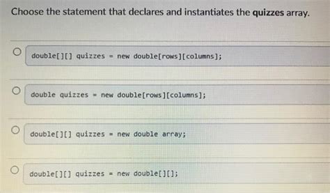 Solved An Array Called Quizzes Keeps Track Of Quiz Scores Chegg Com