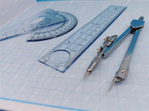 Premium Photo Compass And Protractor For Math And Engineers Or
