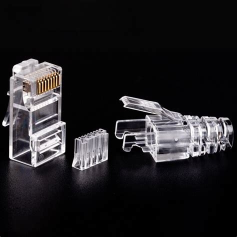 100pcs Cat6 Rj45 Connector Utp Cable Ethernet Jack 8p8c Network Cat 6 Modular Plugs With 6 5mm