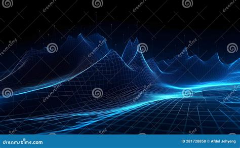 Abstract Technology Background With Circuit Board And Blue Lights Digital Generative Ai Stock