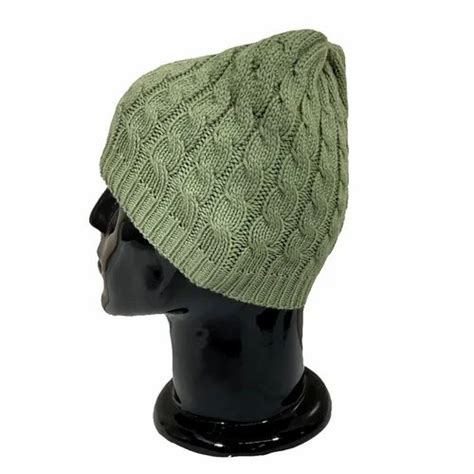 Wool Cap Unisex 100 Wool Leafy Green Wool Hat Woolen Cap