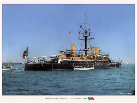 Regia Marina Battleship Sardegna In1890 1 Of The Re Umberto Class