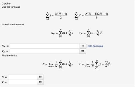 Solved 1 Point Use The Formulae