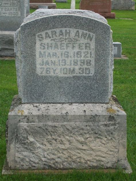 Sarah Ann Shaeffer 1821 1898 Find A Grave Memorial