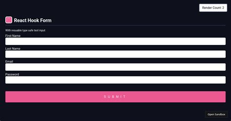 React Hook Form Reusable Component Codesandbox