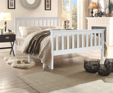 Xeo Home White 3ft Single Wooden Bed Frames Pine Solid Wood Furniture