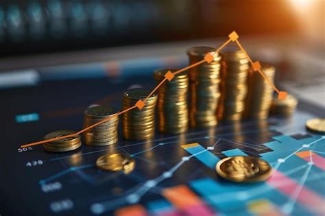 Stacks Of Coins On A Graph Premium Ai Generated Image