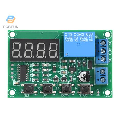 Pcbfun Dc12v 24v 10a Infinite Cycle On Off Digital Display Time Relay