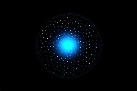 Premium Ai Image Cosmic Matrix Enigmatic Blue Glowing Dot In The Abyss