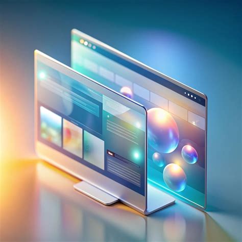 3d website interface mockup with frosted glassmorphism effects premium ai generated image