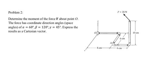 Solved Problem 2 F 20 N Determine The Moment Of The Force F