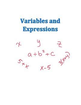 Algebra Variables And Expressions Lesson Plan By Jill Alumbaugh