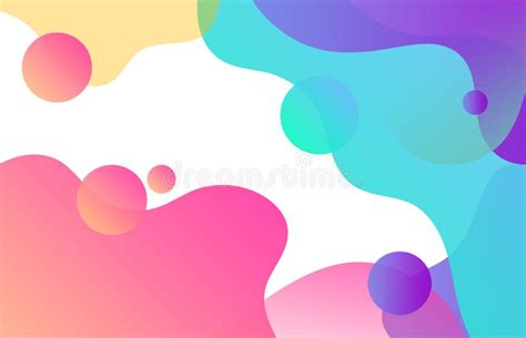 Abstract Pastel Multi Coloured Liquid Fluid Blob Background With Dots Stock Illustration