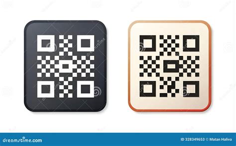 Qr Code Icon Set Scan Qrcode Pictogram In Black Filled And Outlined Style Stock Illustration