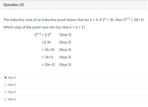 Solved Question The Inductive Step Of An Inductive Chegg