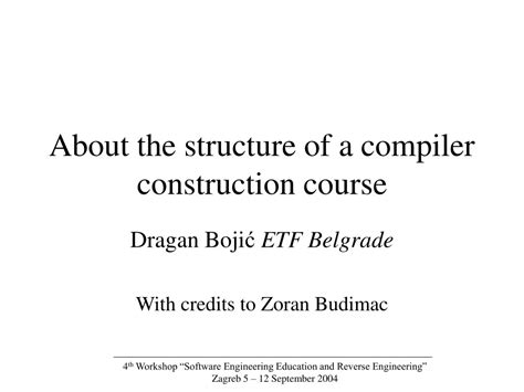 Ppt Compiler Construction Course Overview Powerpoint Presentation