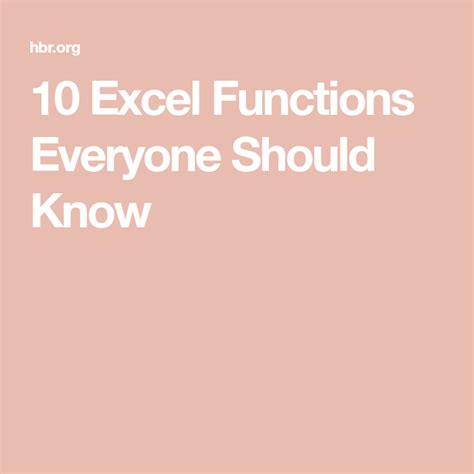 Excel Functions Everyone Should Know Excel Things Function