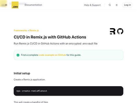 ci cd in remix js with github actions dotenv