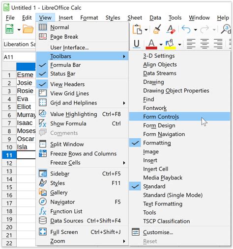 Insert Checkboxes Tick Boxes In Libreoffice Calc Just Click Here