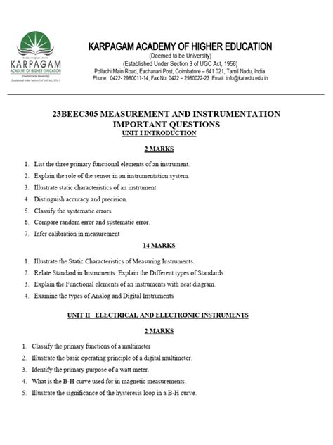 Measurement And Instrumentation Question Bank Download Free Pdf