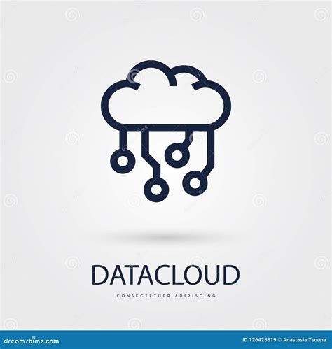 Digital Data Cloud Logo Template Stock Vector Illustration Of Icon
