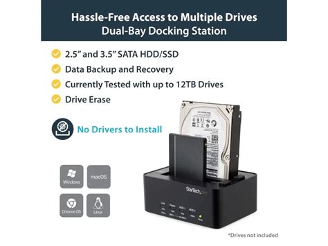 Startech Com Dual Bay Hard Drive Duplicator And Eraser Standalone Hddssd Clonercopier Usb
