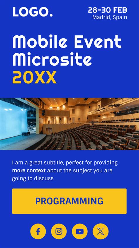 Microsite événement Mobile Modèles Genially