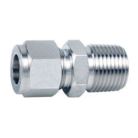 Stainless Steel Polished SS Male Connector For Gas Cylinder Fitting Size Inch At