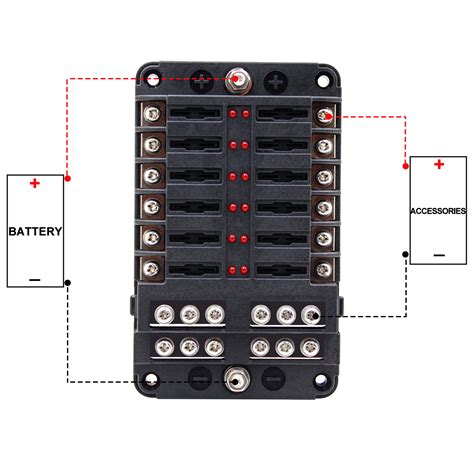 Way Blade Fuse Box Distribution Bar Bus Boat Car Kits Marine Holder V V EBay