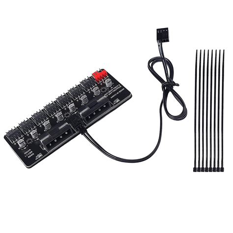 Chassis Fan Hub Cpu Cooling 3 Pin 4 Pin Pwm Pc Chassis Cooling Fan Hub 8 Way 12v Fan Splitter