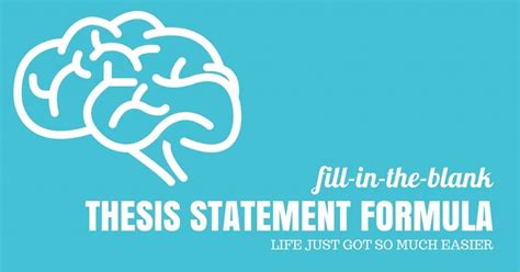How To Write A Thesis Statement Fill In The Blank Formula