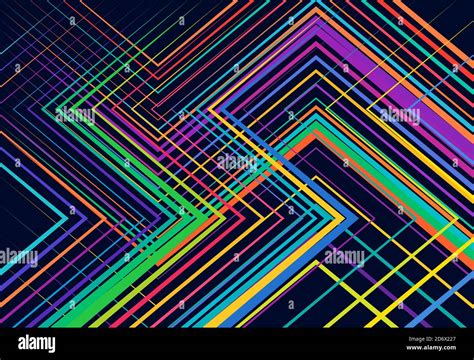 Modern Vivid Vibrant Geometric Structure Network Chaotic Jumble Of Straight Angular
