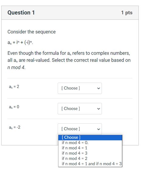 Solved Consider The Sequence An In I N Even Though The Chegg