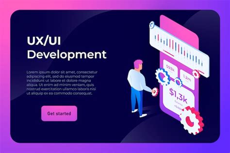 Premium Vector Ui Ux Development Landing Page