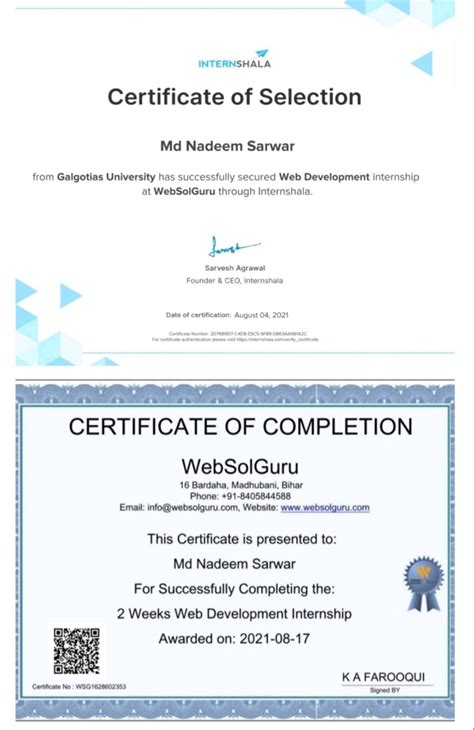 Md Nadeem Sarwar On Linkedin Html5 Css Javascript Internship Learning