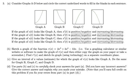 Solved A Consider Graphs A D Below And Circle The Correct Chegg Com