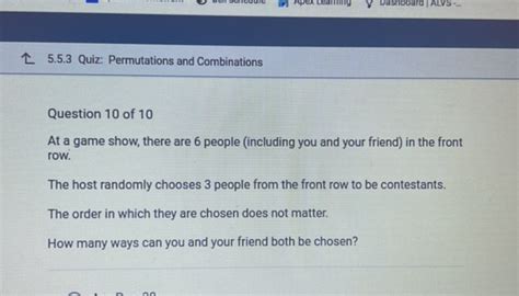 553 Quiz Permutations And Combinations StudyX
