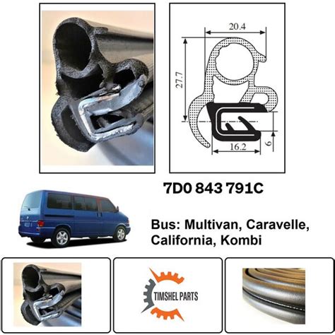 Уплътнение за плъзгащи врати за Vw Transporter T4 1990 2003 Тимшел Партс