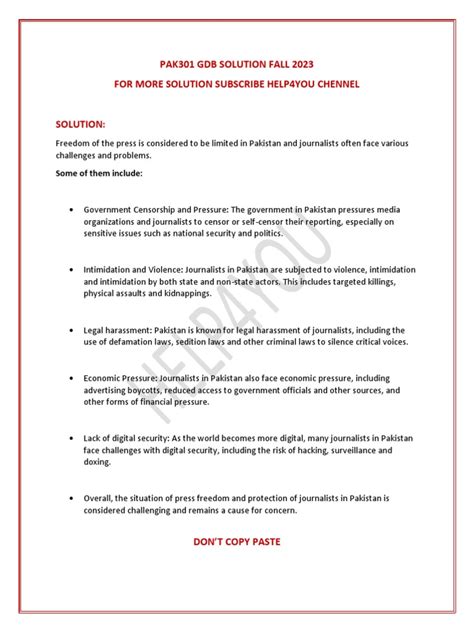 Pak301 Gdb Solution Fall 2023 By Help For You Pdf