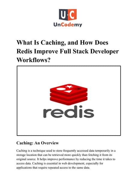 What Is Caching And How Does Redis Improve Full Stack Developer Workflowspdf