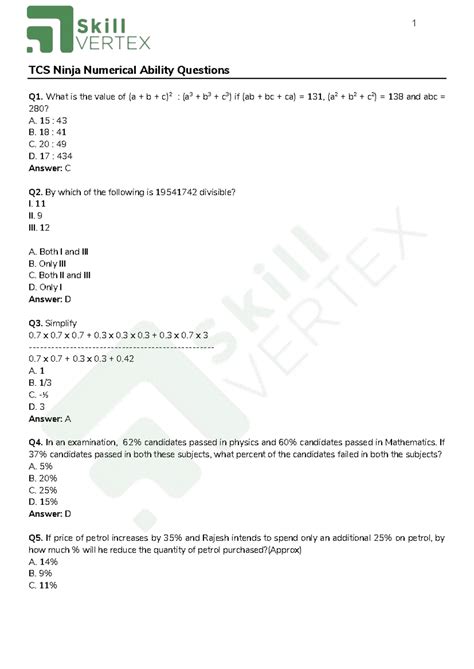 tcs nqt 12th september 2021 slot 1 question paper tcs ninja numerical