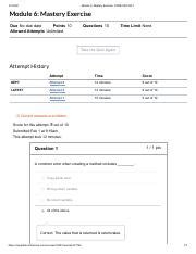 Module Mastery Exercise WB CSC Attempt Pdf Module Mastery Exercise WB
