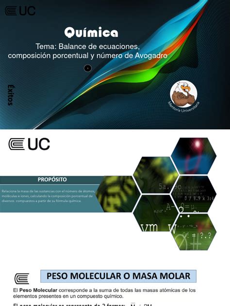 Sesión 11 Composic Fórmula Emp Y Molec Nivelación Química Pdf