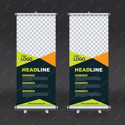 크리 에이 티브 롤 배너 디자인 서식 파일 프리미엄 벡터