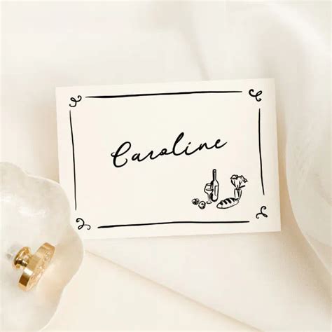 Whimsical Hand Drawn Place Card Zazzle