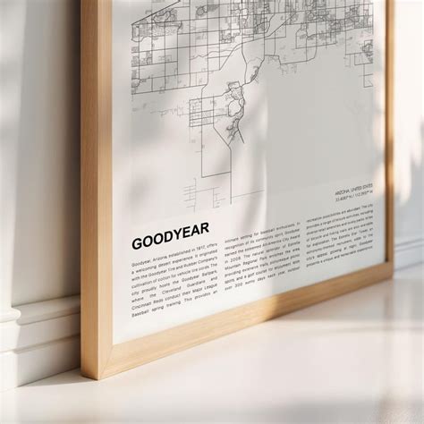 Goodyear Map Print Goodyear Travel Map Goodyear Wall Decor Art