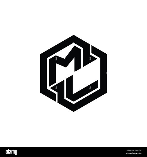 Ml Logo Monogram Gaming With Hexagon Geometric Shape Design Template